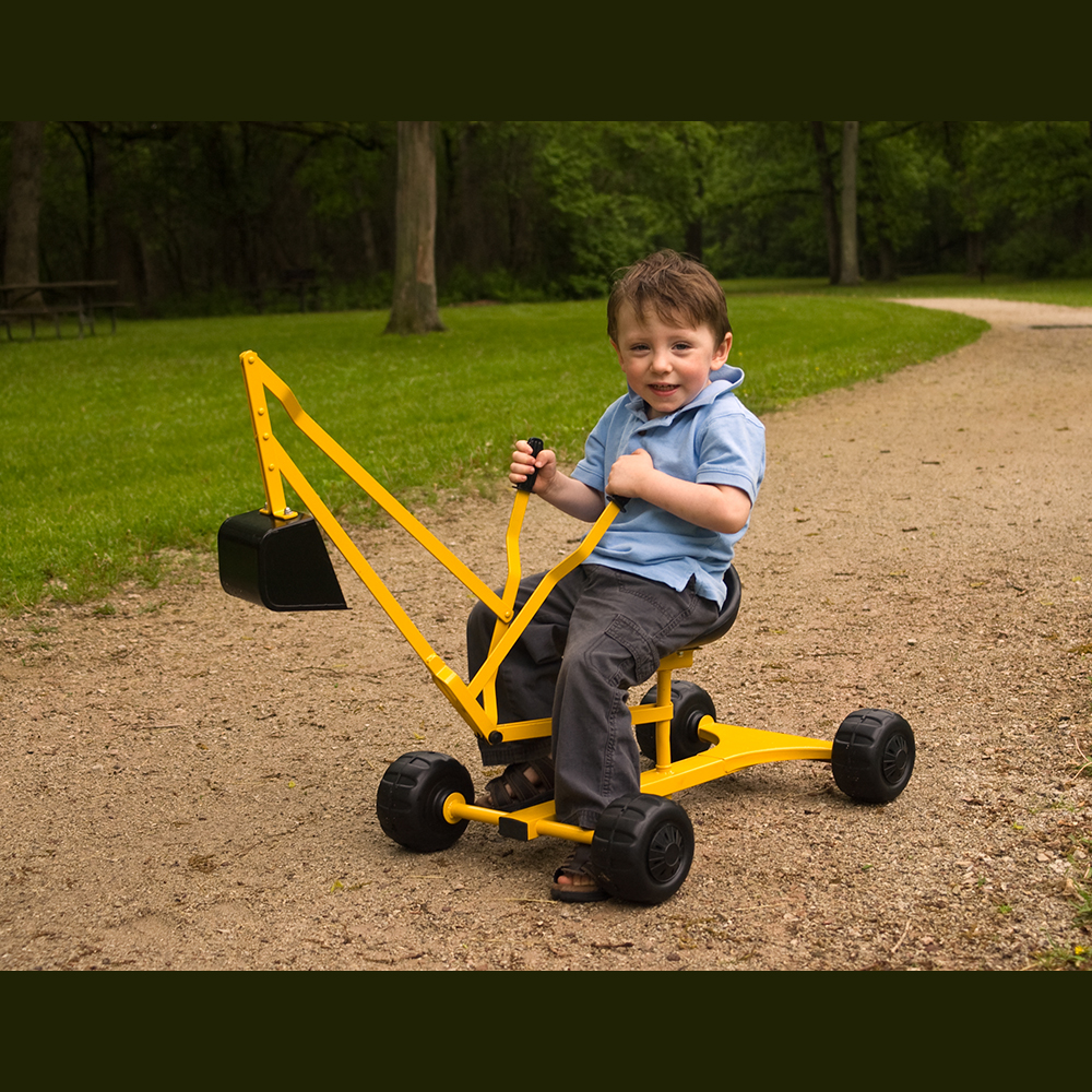 WonkaWoo Ride On Excavator Toy Sand Digger Crane with 4 Wheels for ...