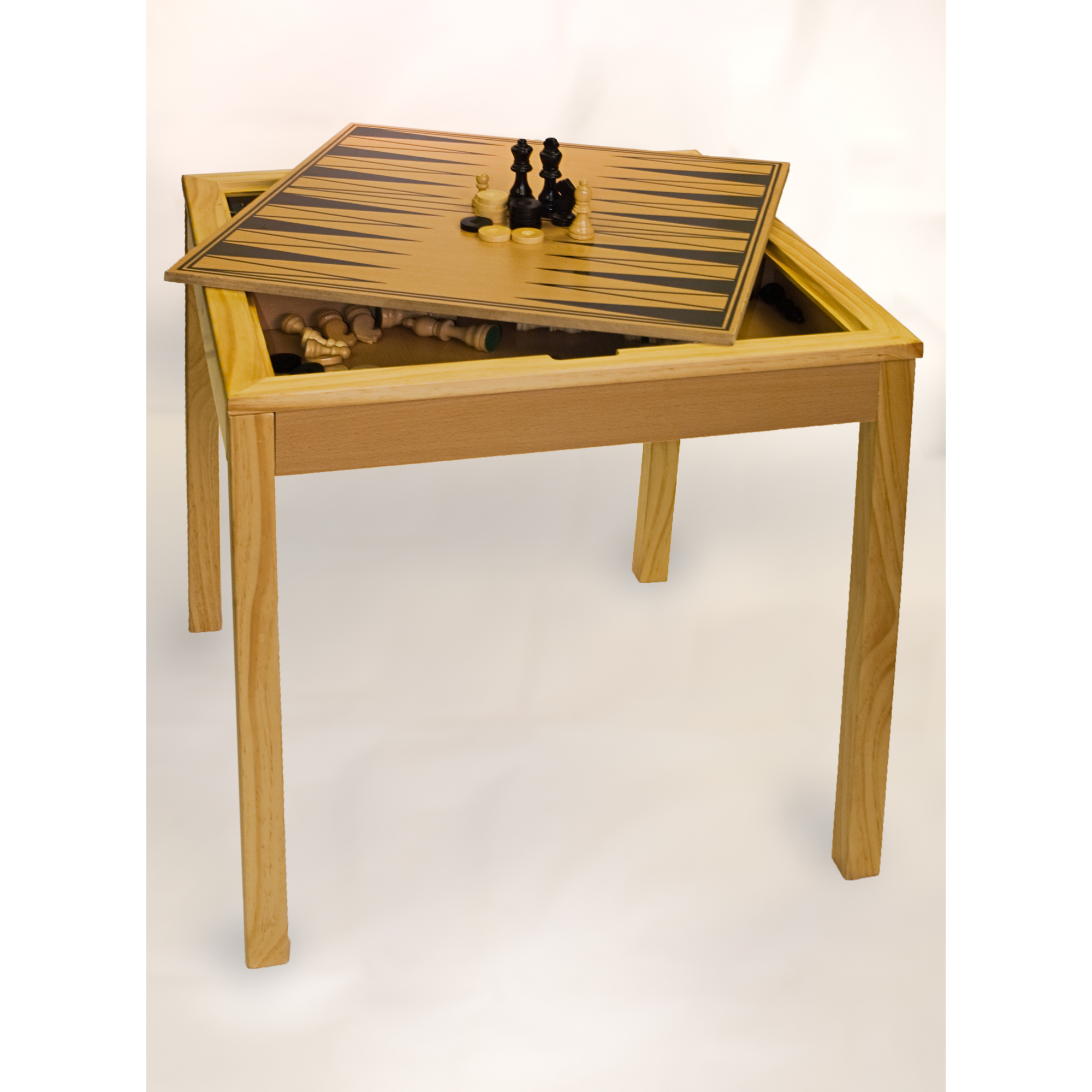 Wooden Chess Checkers and Backgammon Table – Sunnywood